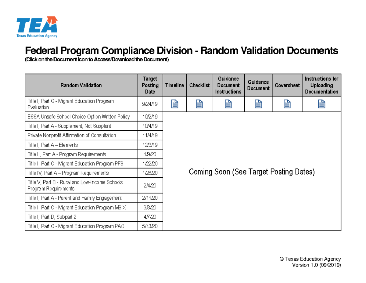Random Validation Documents Web Document V1 09-24-19 - © Texas ...