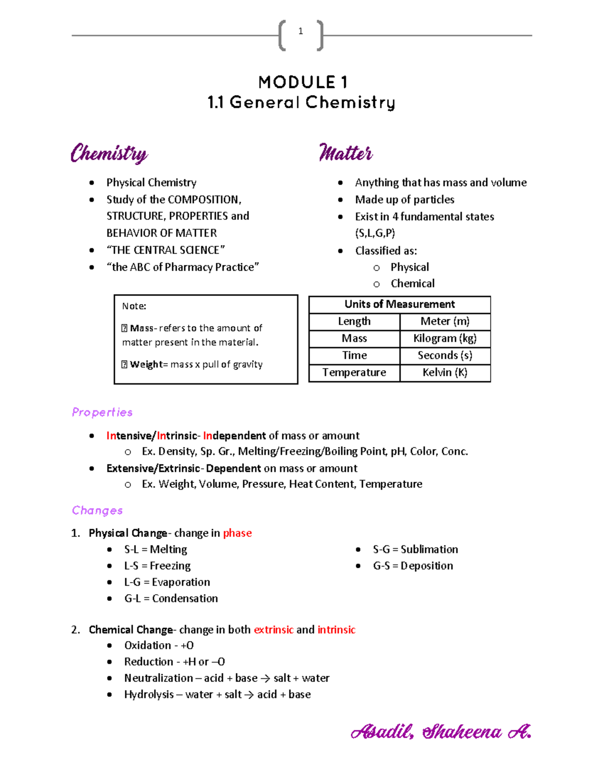 1.1 General Chemistry - Physical Chemistry Study of the COMPOSITION ...
