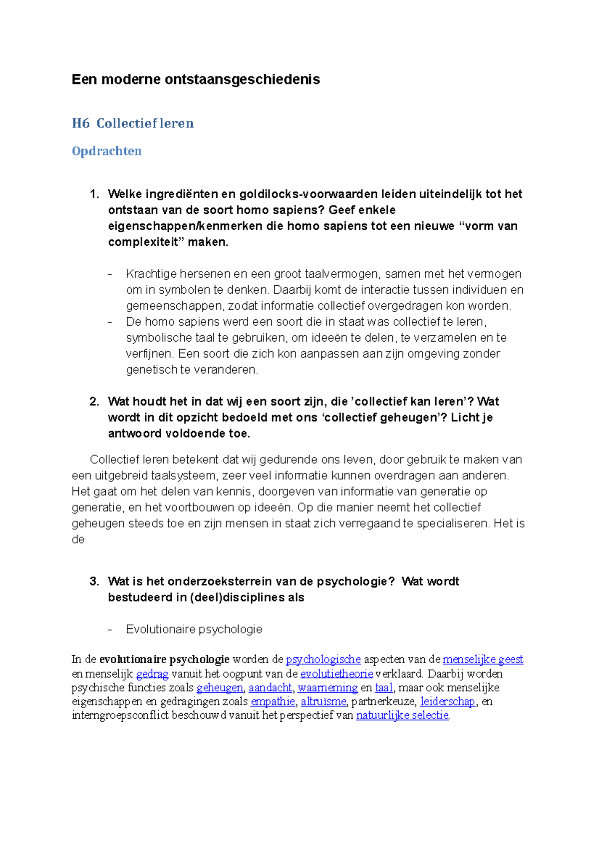 Antwoorden opdrachten BH H6 collectief leren - Een moderne ...