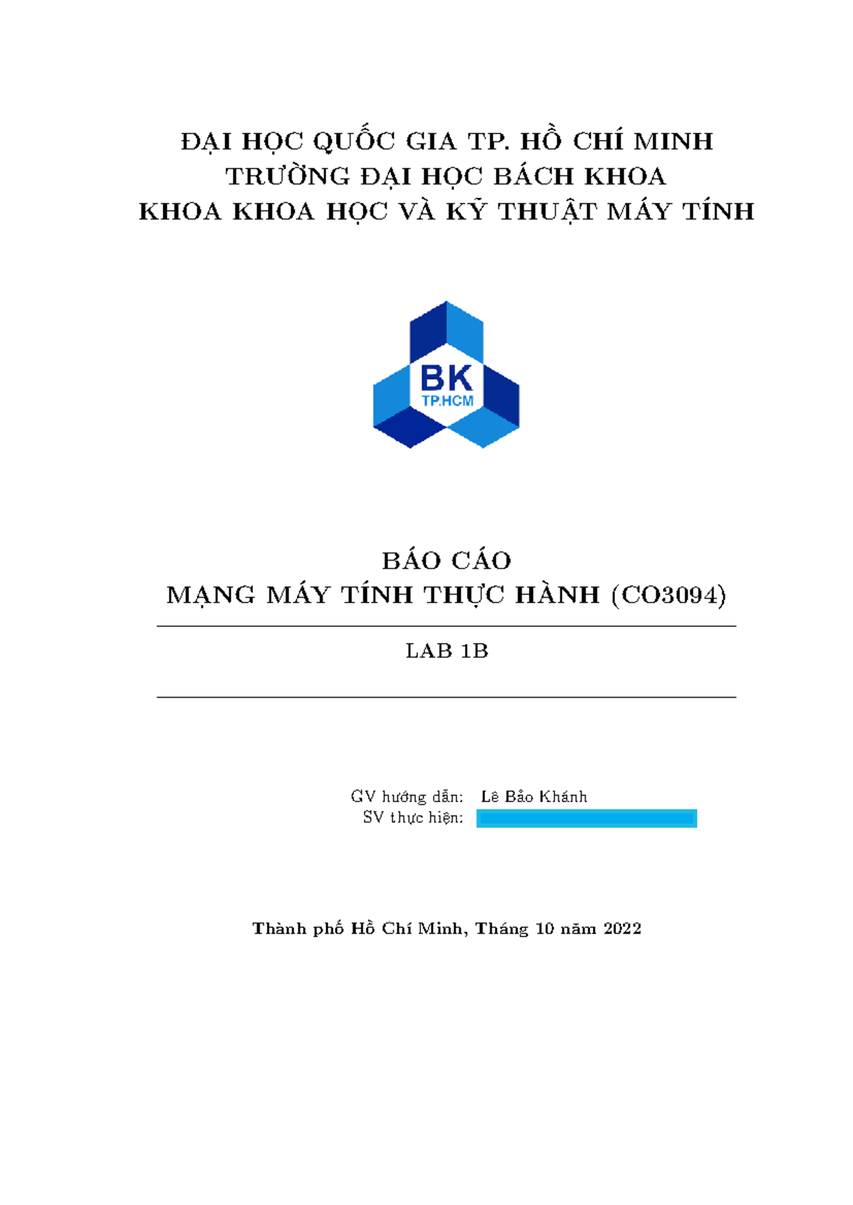 Sample Lab report - None - ĐẠI HỌC QUỐC GIA TP. HỒ CHÍ MINH TRƯỜNG ĐẠI ...