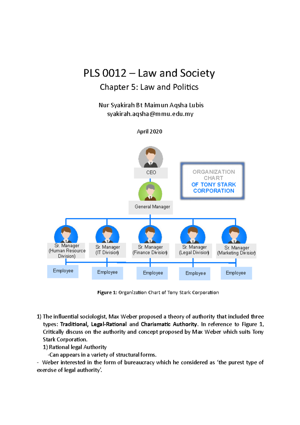 Tutorial 5 - Law and Politics - PLS 0012 – Law and Society Chapter 5 ...