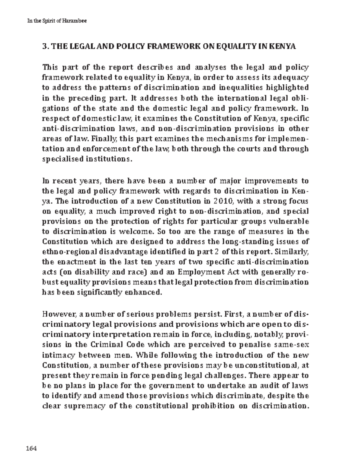 5- Equality - In the Spirit of Harambee 3. THE LEGAL AND POLICY ...