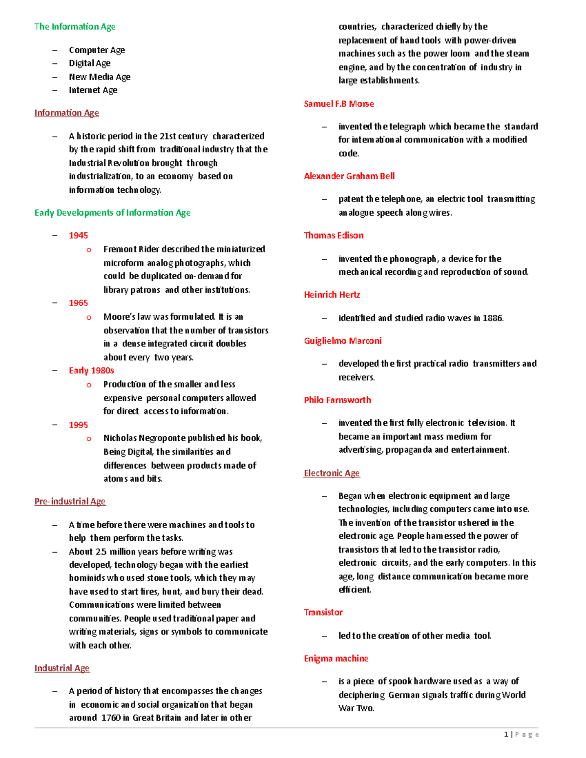 Finals (S) - Information Age - The Information Age − Computer Age − ...