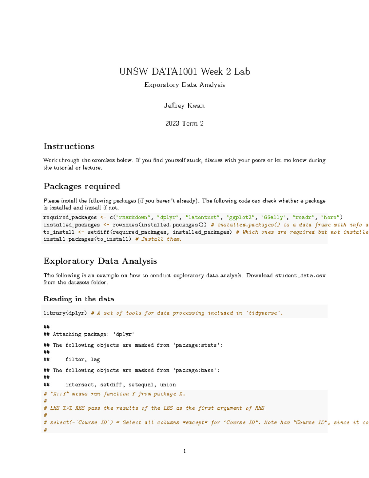 02-lab - UNSW DATA1001 Week 2 Lab Exporatory Data Analysis - UNSW ...