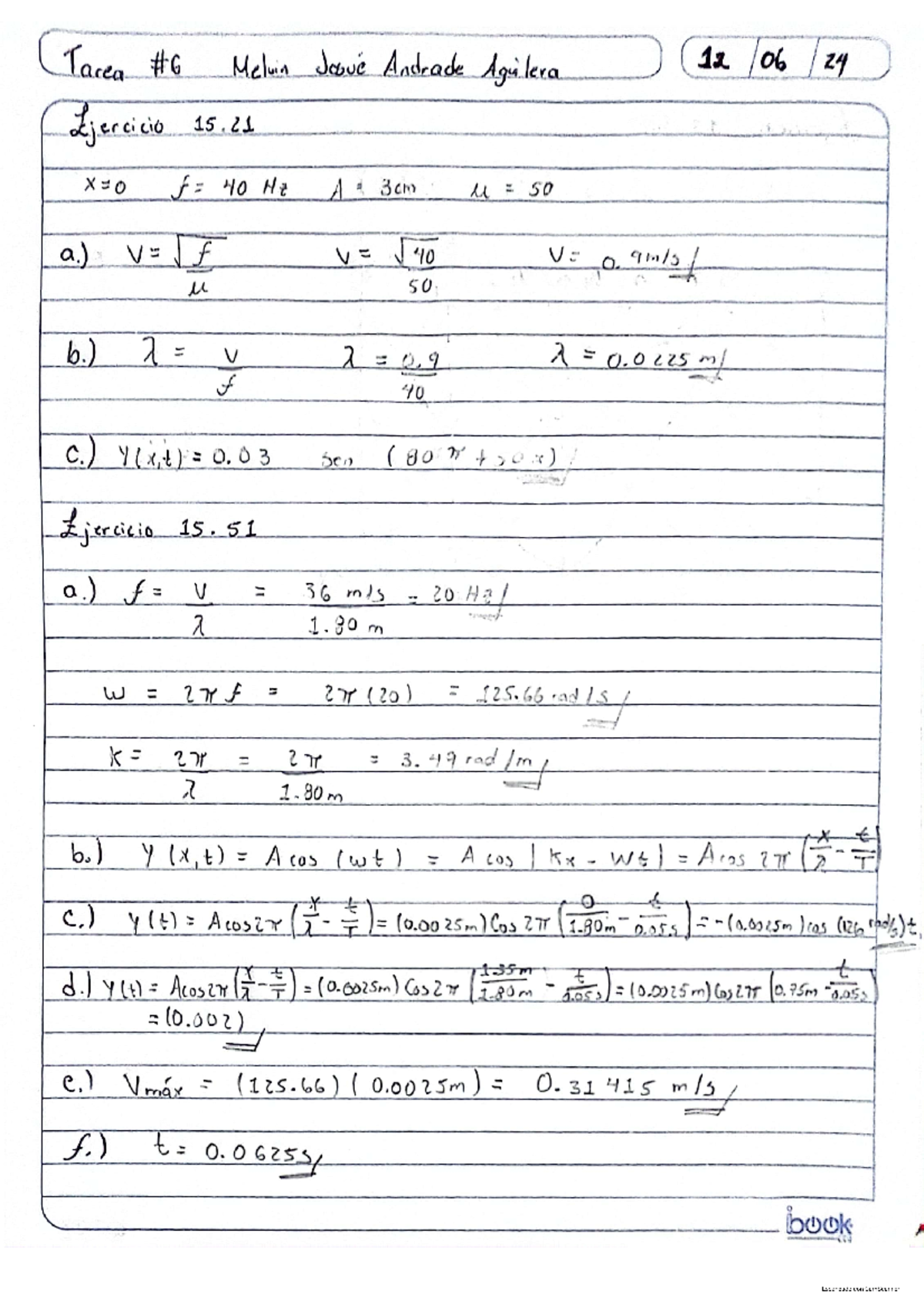 Tarea #6 - Tacea #6 Melvin Jobue Andrade Agulera 12/06/24 Ljercicio 15 ...
