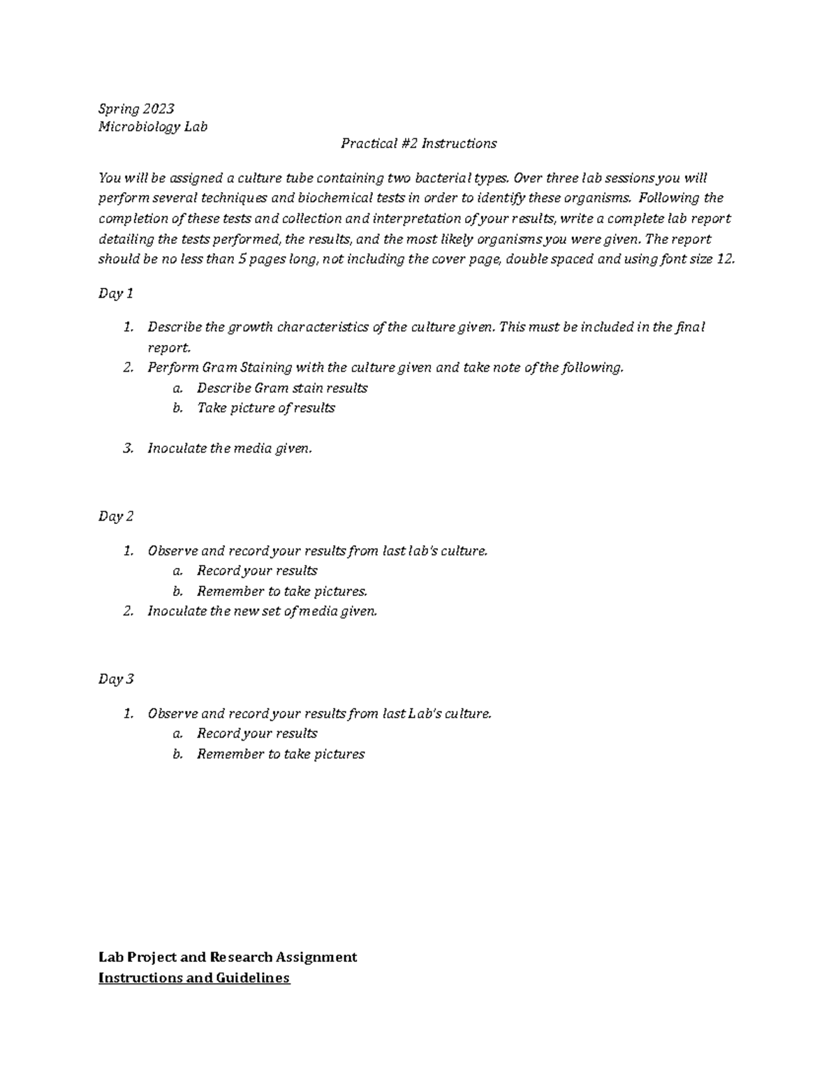 Microbiology Practical #2 - Spring 2023 Microbiology Lab Practical #2 ...