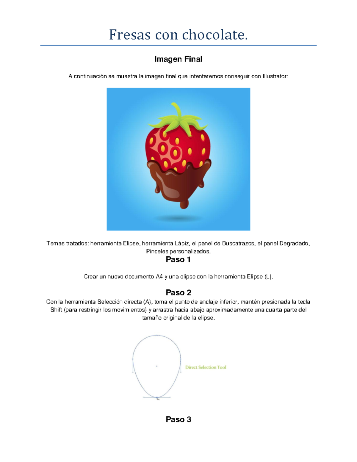 Ejercicios de illustrator paso a paso - Fresas con chocolate. Imagen ...