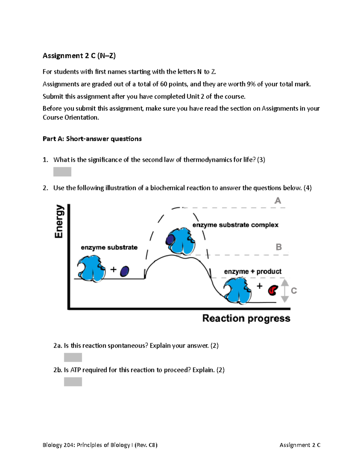 Biology Assignment 2C (N Z) 2021/2022 - Assignment 2 C (N–Z) For ...