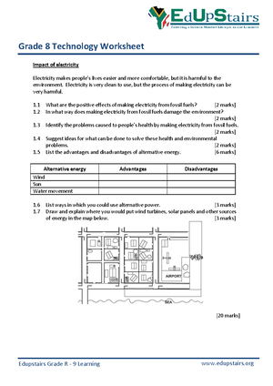 Grade 8 Tech Electrical Circuits Baseline Worksheet - Pinelands High ...