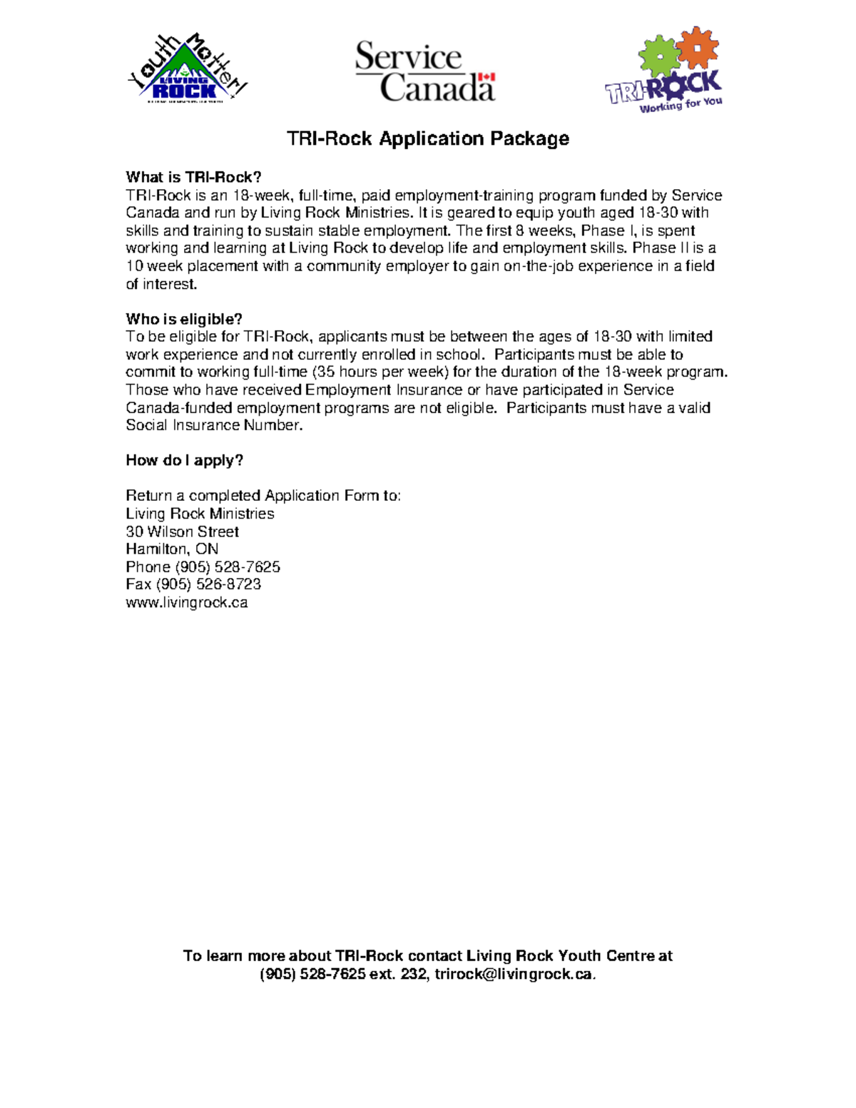 TRI-Rock Application - tarea - TRI-Rock Application Package What is TRI ...