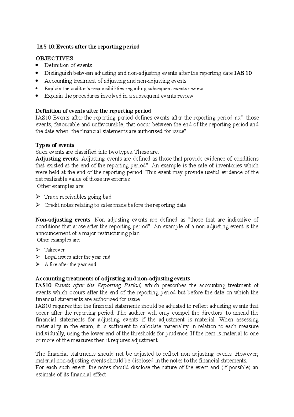 IAS 10 events after the reporting date - IAS 10:Events after the ...