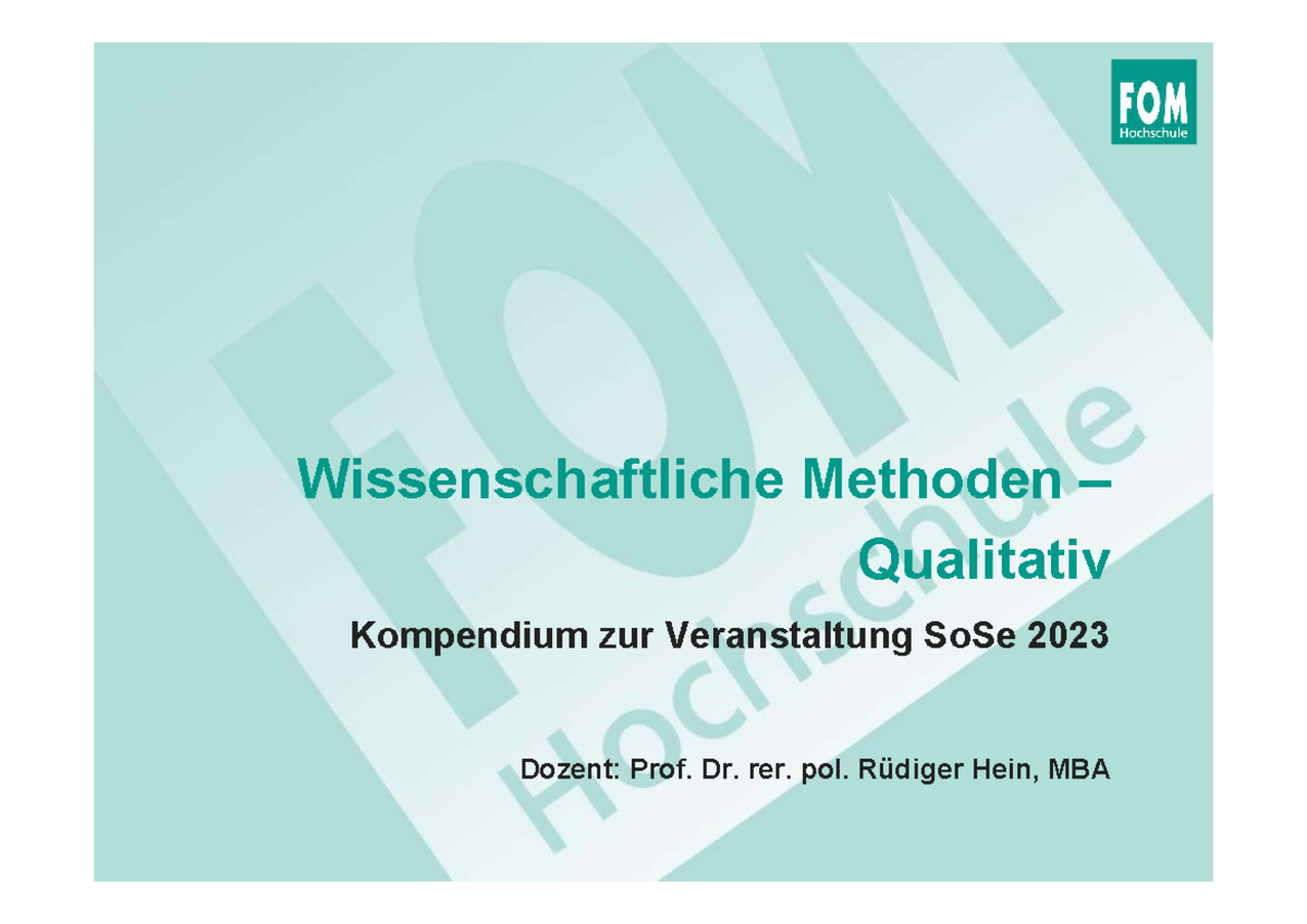 Kompendium Wissenschaftliche Arbeit - Wissenschaftliche Methoden ...