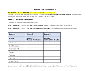 Module five wellness plan - Module Five Wellness Plan GO TO FILE ...