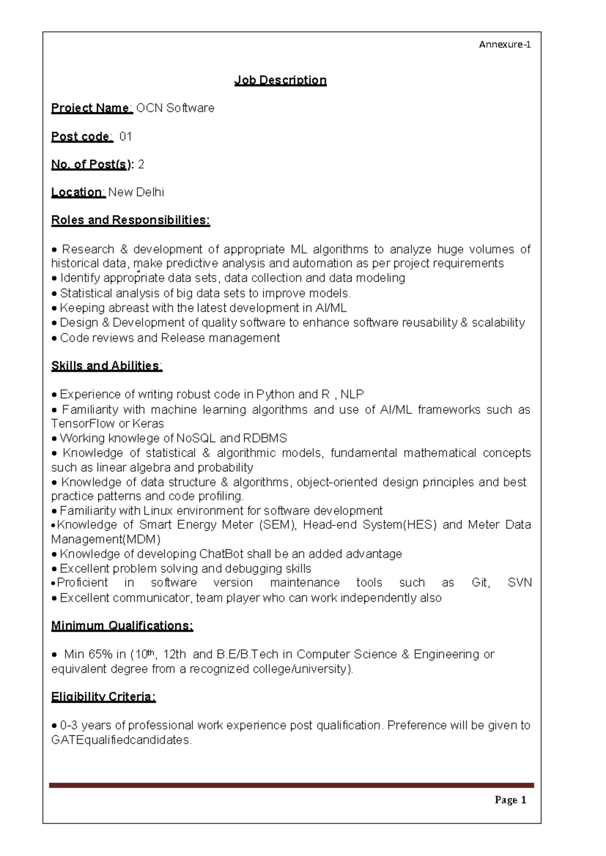 Job Description-Project Engineer 2022 - Job Description Project Name ...