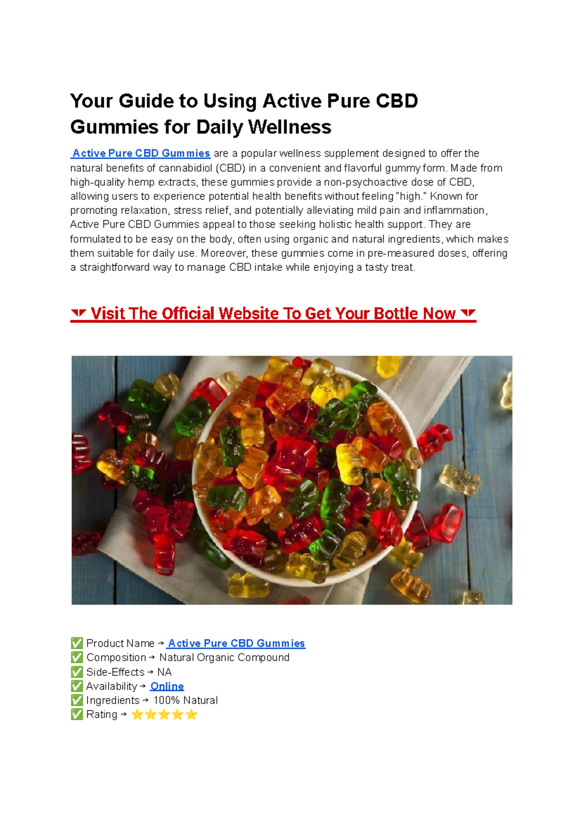 Active Pure CBD Gummies - Your Guide to Using Active Pure CBD Gummies ...