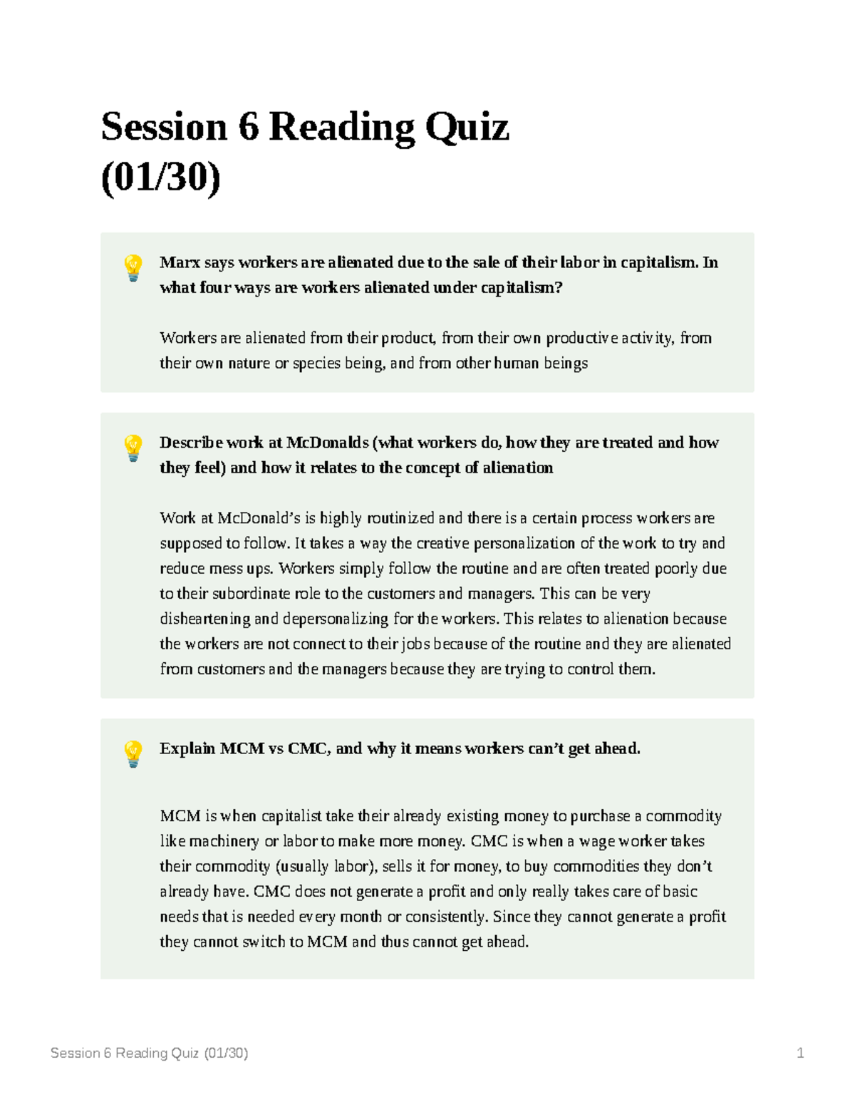 Session 6 Reading Quiz - Session 6 Reading Quiz (01/30) 1 Session 6 ...