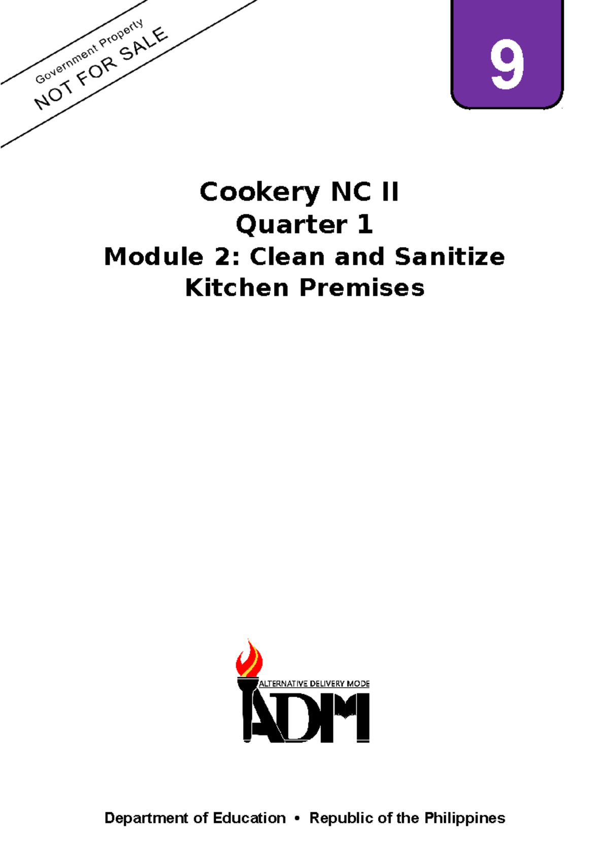 Q1-ADM-Cookery-9-M2 - SELF LEARNING MATERIALS - Cookery NC II Quarter 1 ...