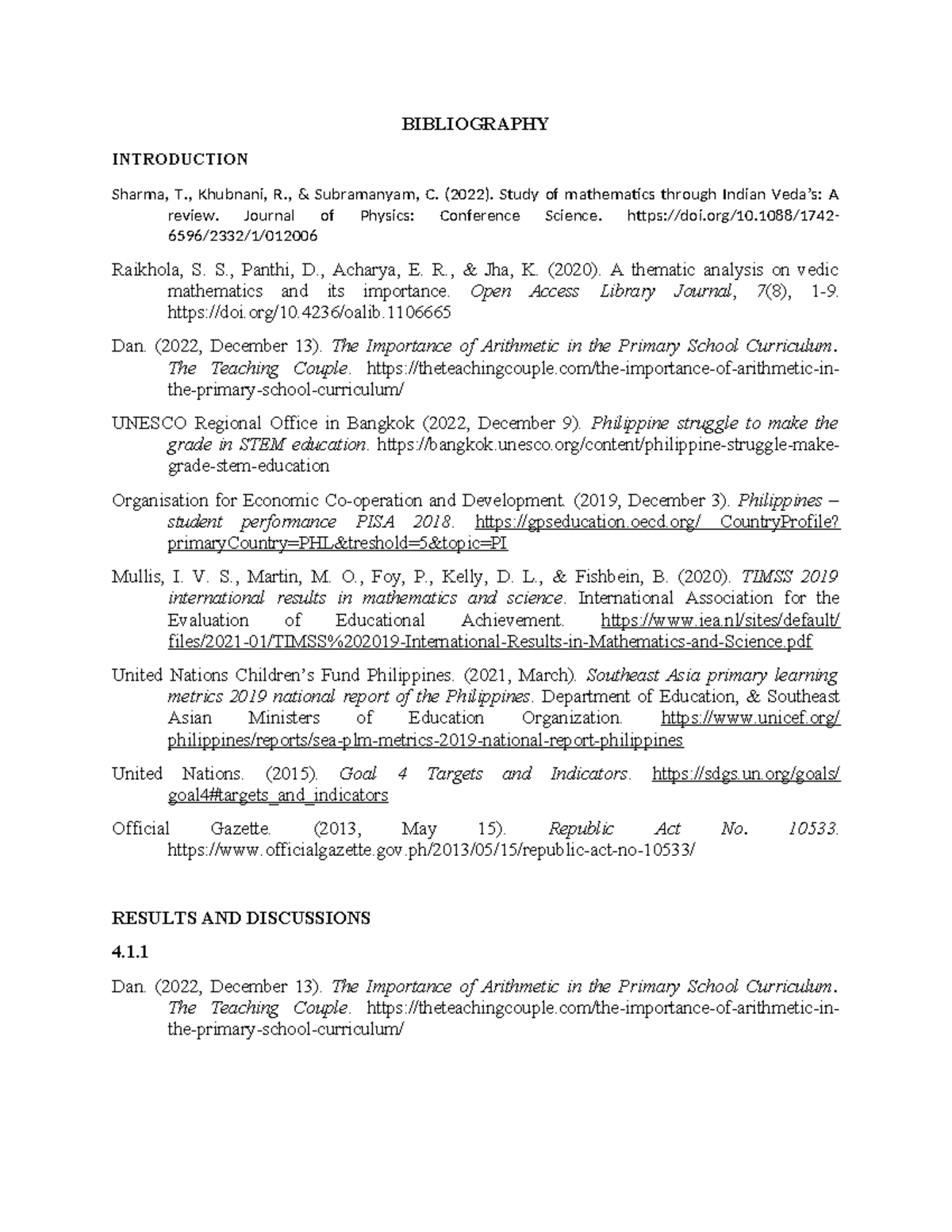 EXAMPLES OF Bibliography - BIBLIOGRAPHY INTRODUCTION Sharma, T ...