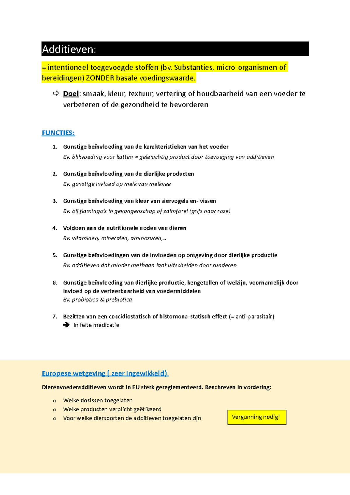 HSK 10 additieven - uitgebreide samenvatting - Additieven ...