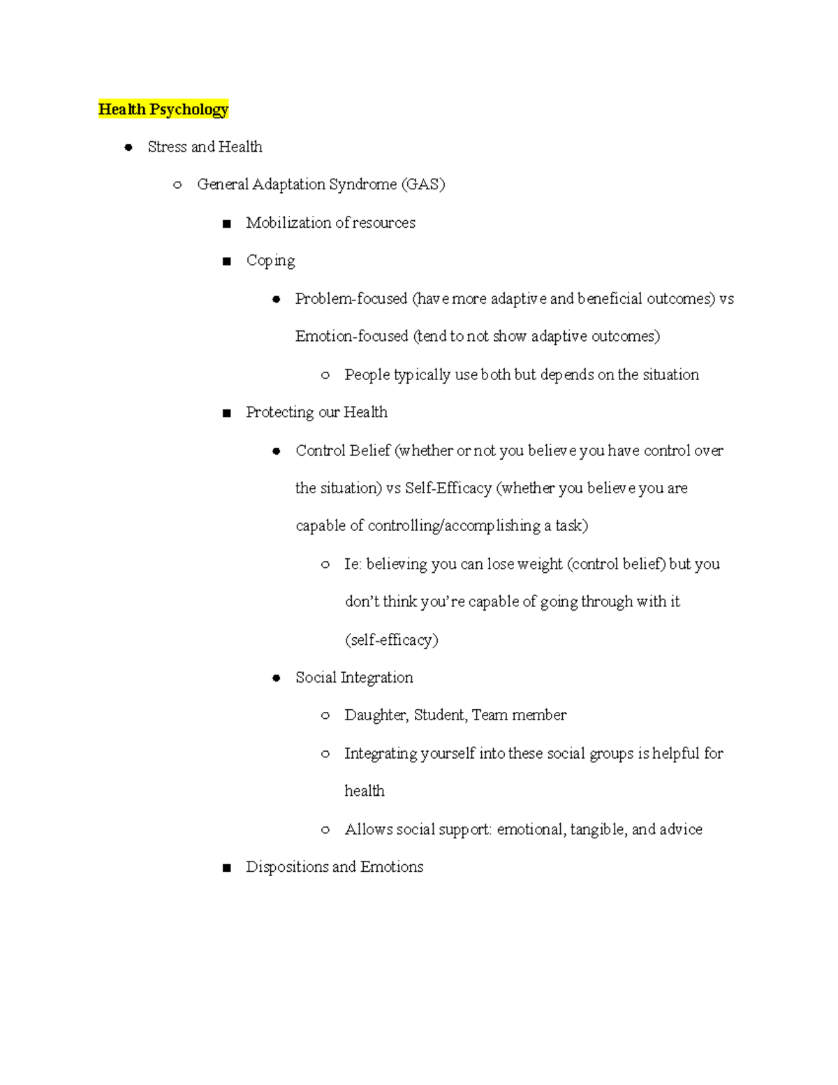Health Psychology - Health Psychology Stress and Health General ...