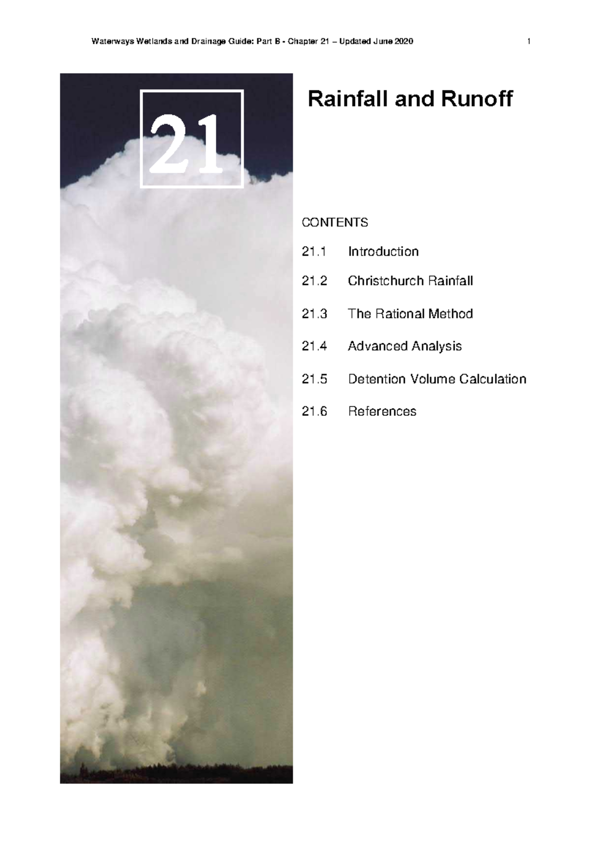21 - water - Rainfall and Runoff CONTENTS 21 Introduction 21 ...