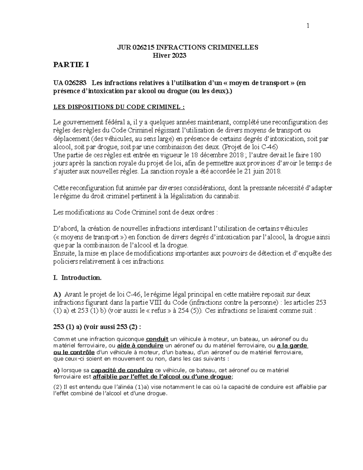 infraction concernant alcool - JUR 026215 INFRACTIONS CRIMINELLES Hiver ...