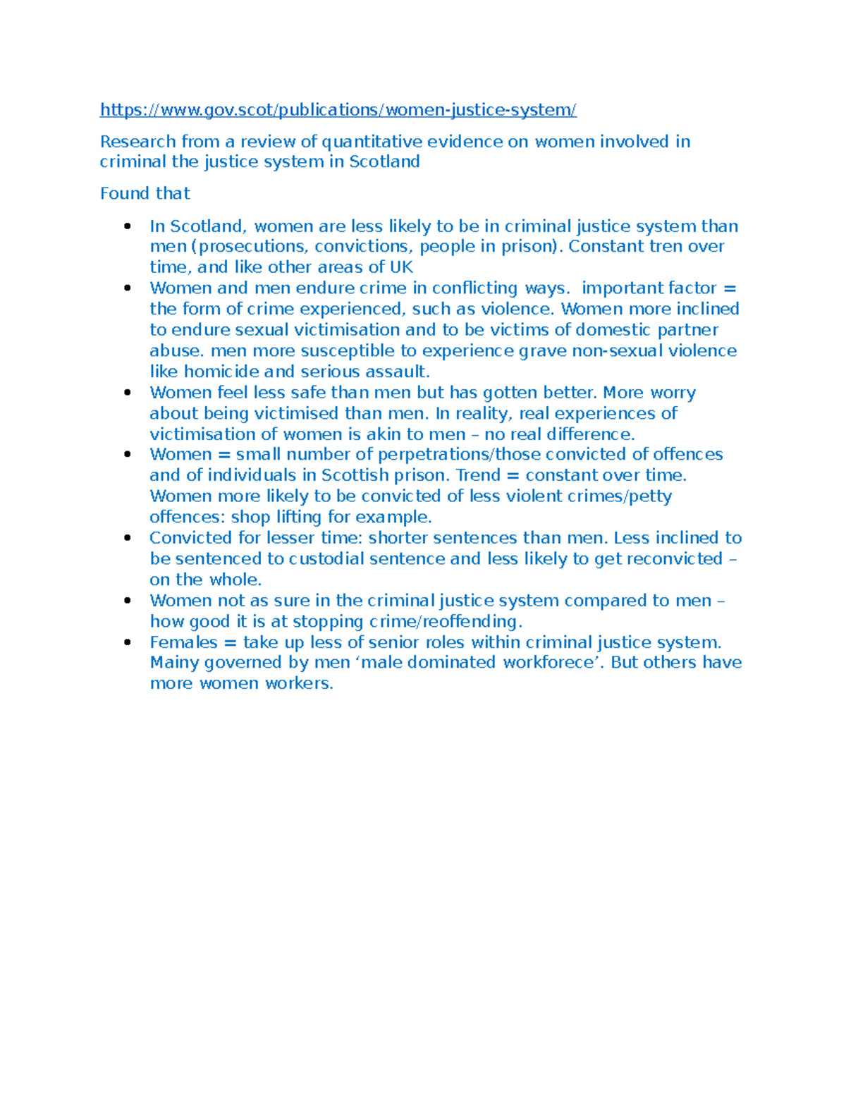 CRMU9T4 week 3 crime and gender - gov/publications/women-justice-system ...