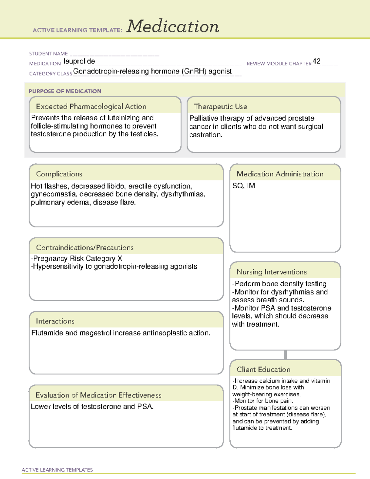 Leuprolide - Med template - ACTIVE LEARNING TEMPLATES Medication ...