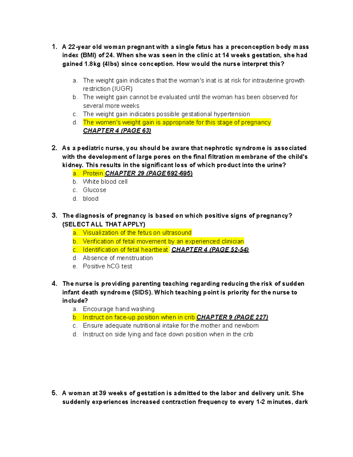 OB:PEDS EXAM 3 - Lecture notes - 1. A 22 - year old woman pregnant with ...
