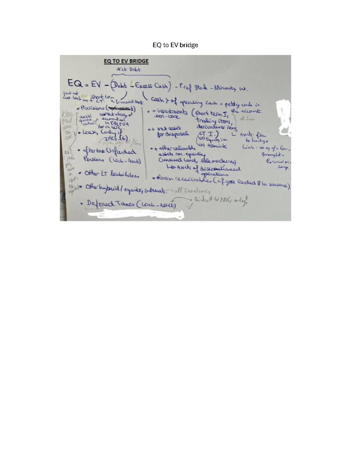 EQ to EV bridge - MFIN882101 - Studocu