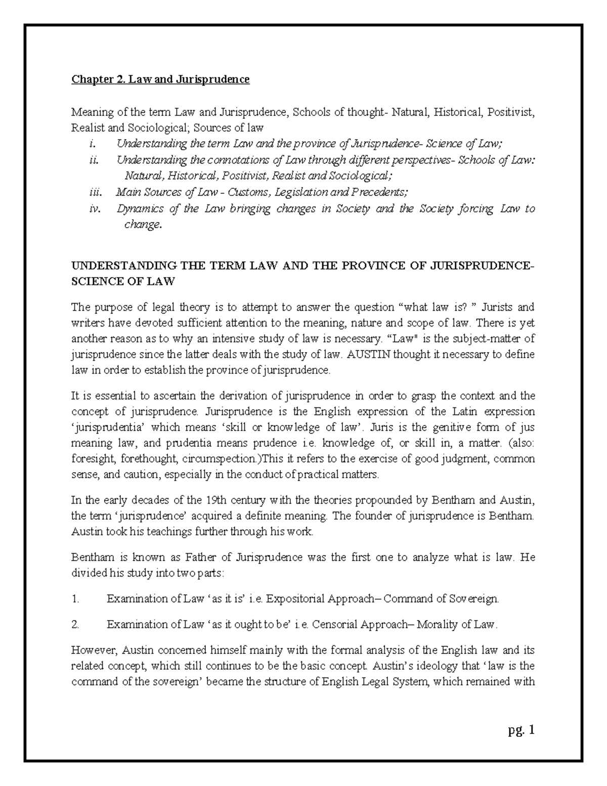 Class 11 chapter 2 - law & jurisprudence - Chapter 2. Law and ...