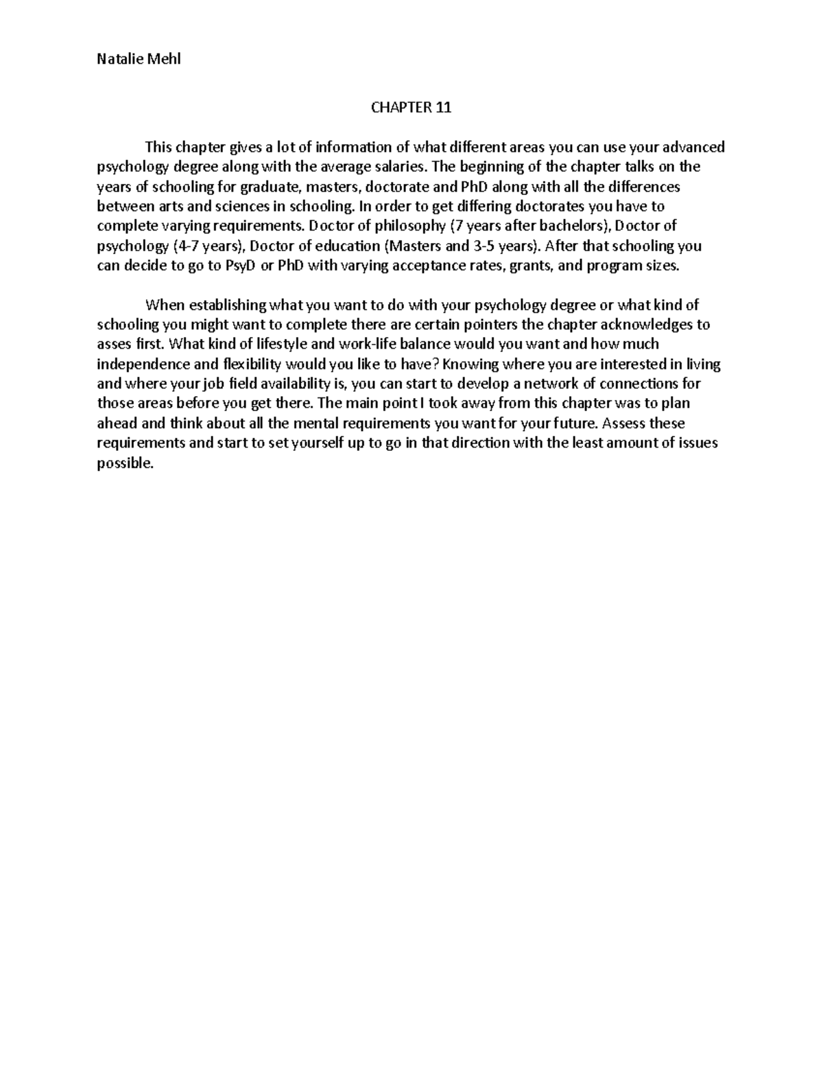 Chapter 11 summary - Natalie Mehl CHAPTER 11 This chapter gives a lot ...