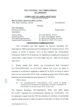 Pakistan Updated NDC 2021 - TABLE OF CONTENTS CHAPTER 2 THE NATIONAL ...