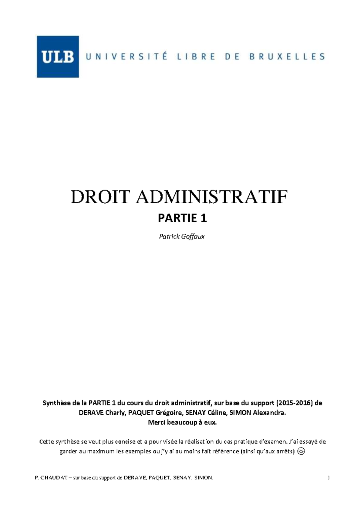 Synthese Droit Administratif - Partie 1 - Warning: TT: undefined function: 32 Warning: TT ...