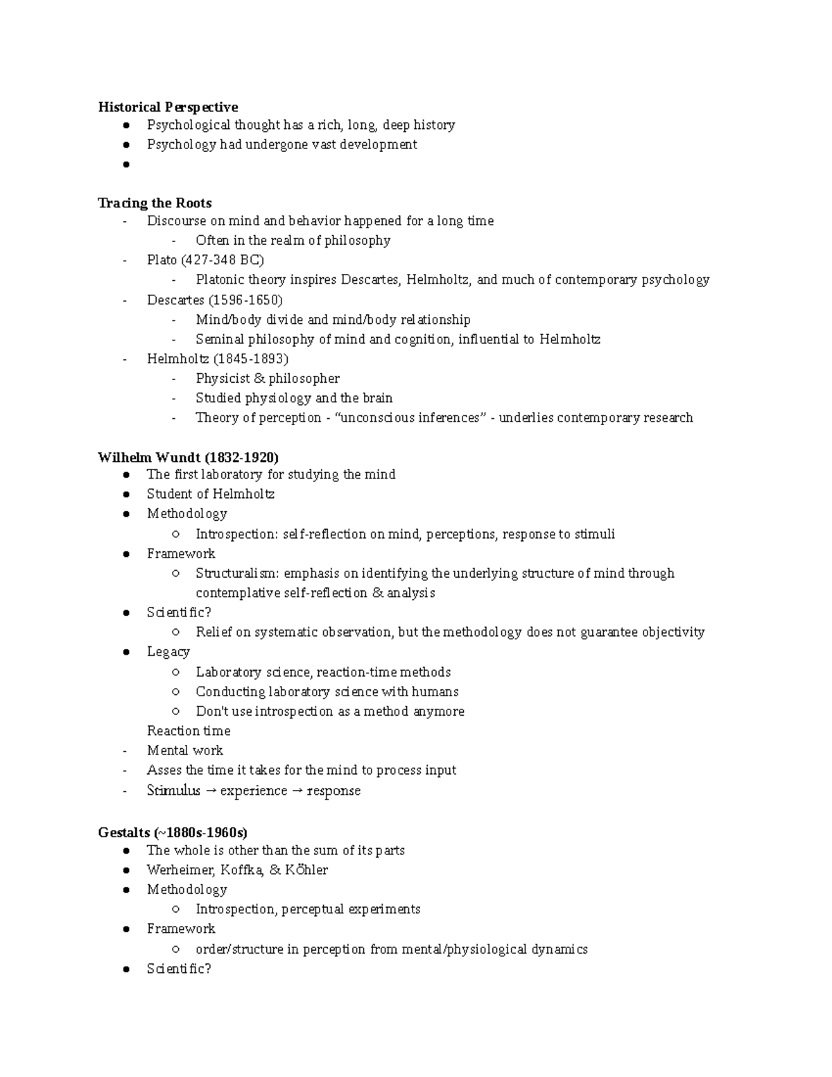 A Brief History of Psychology - 8 26 - Historical Perspective ...