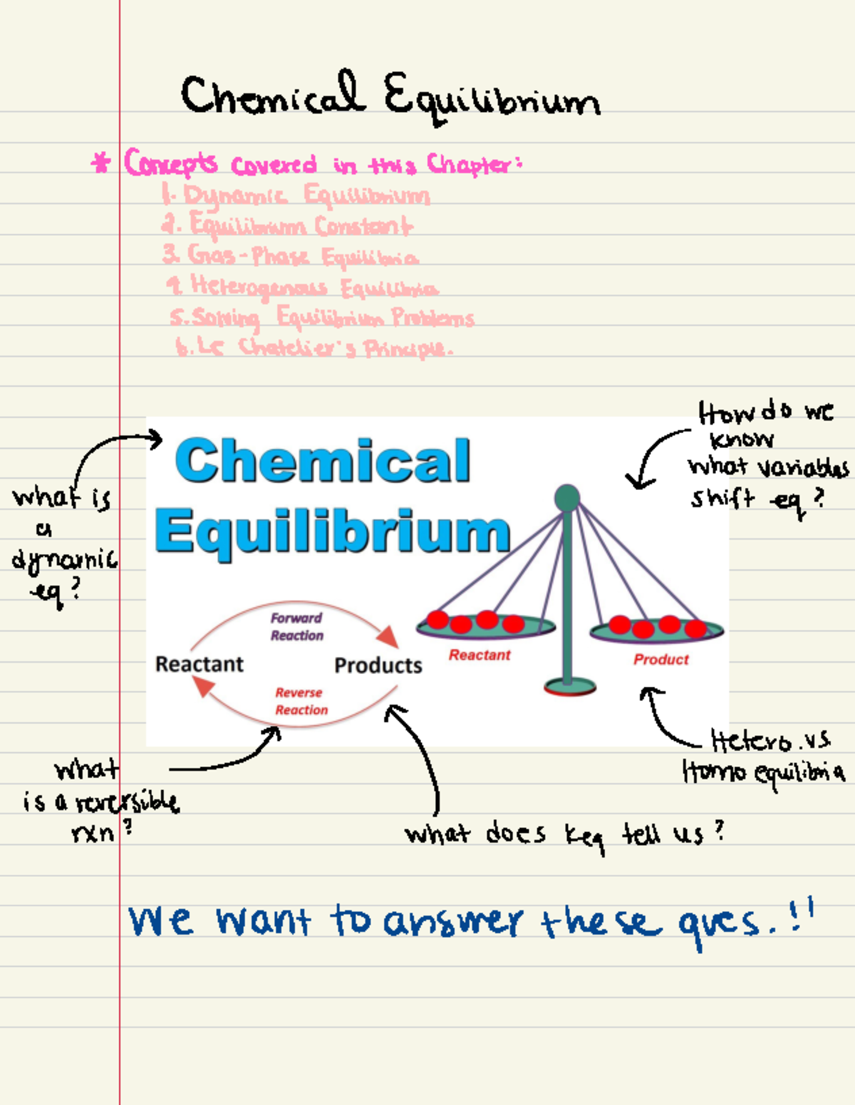 Chemical Equilibrium - Chemical Equilibrium * Concepts covered in this ...