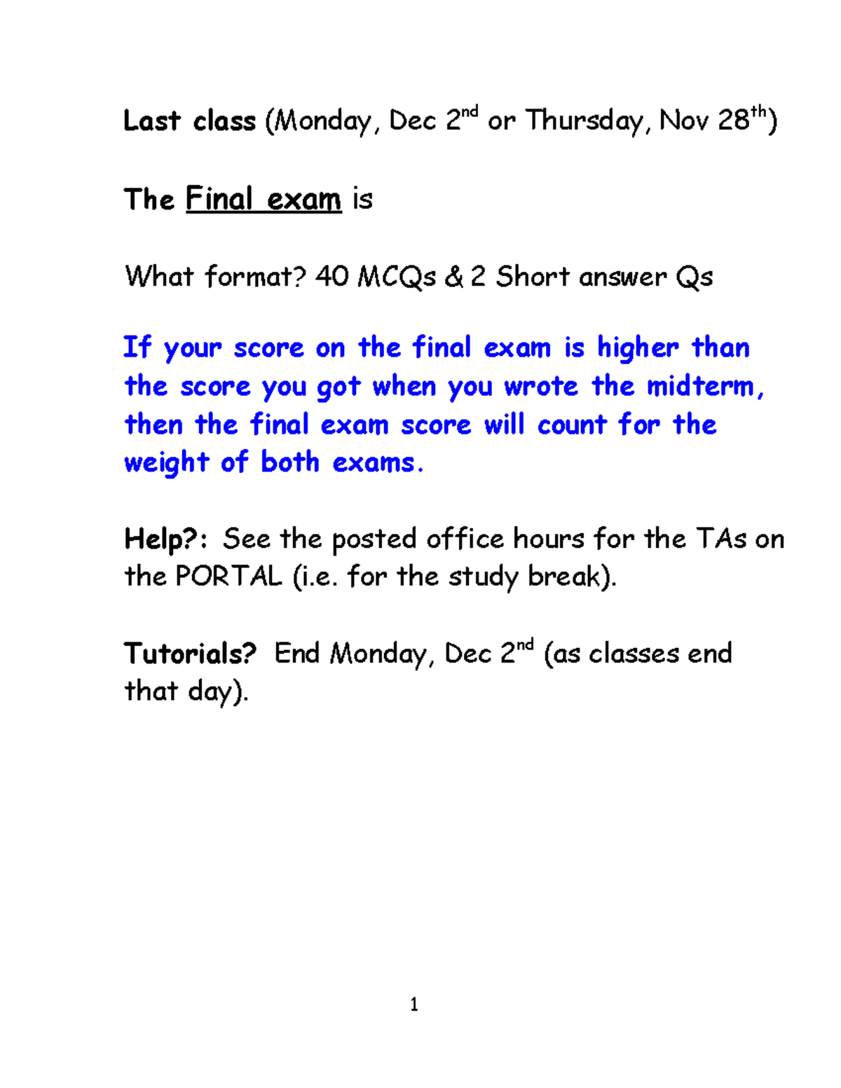 Topic 12 - Cool - Last class (Monday, Dec 2nd or Thursday, Nov 28th ...