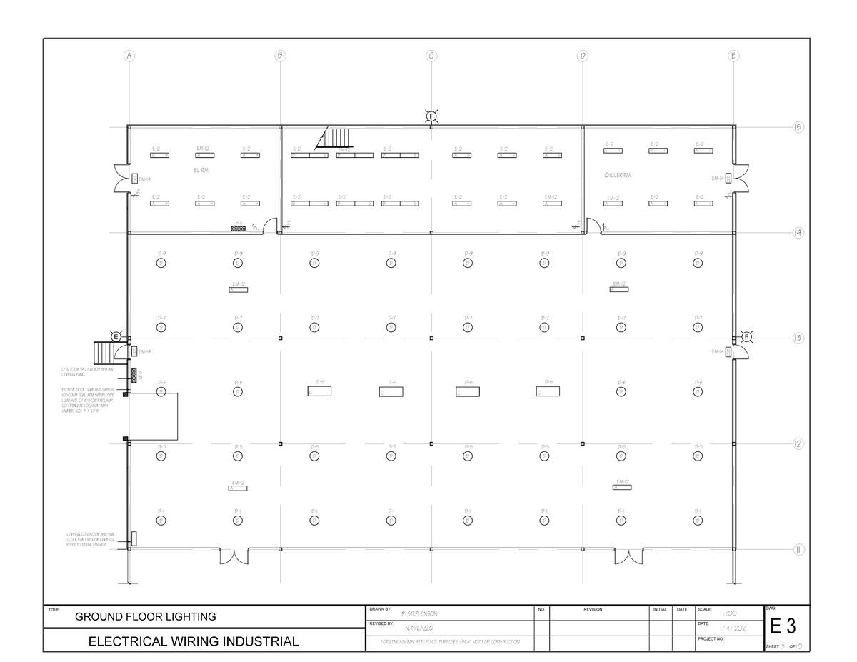 E3 - Print E3 - GROUND FLOOR LIGHTING ELECTRICAL WIRING INDUSTRIAL A a ...