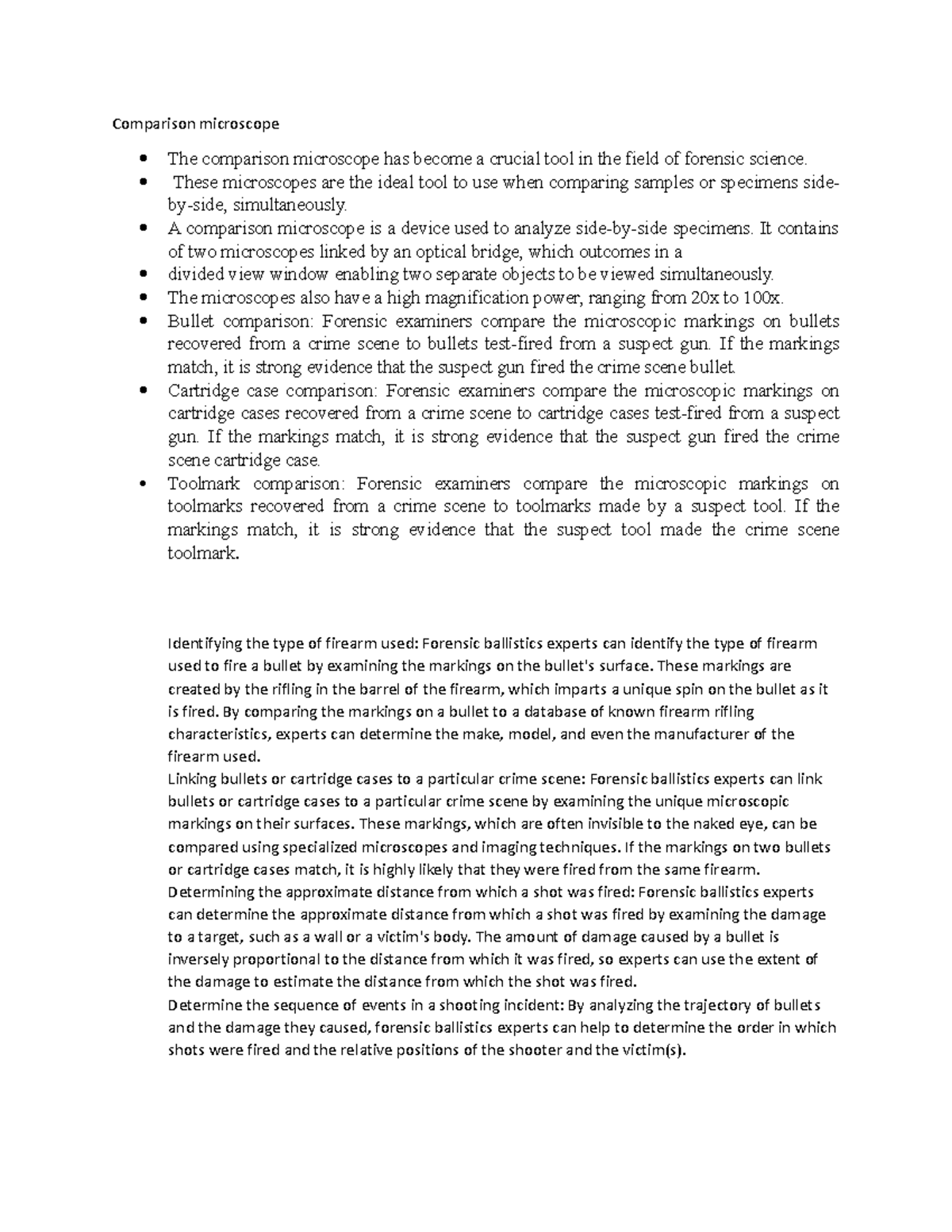 Comparison microscope - These microscopes are the ideal tool to use ...