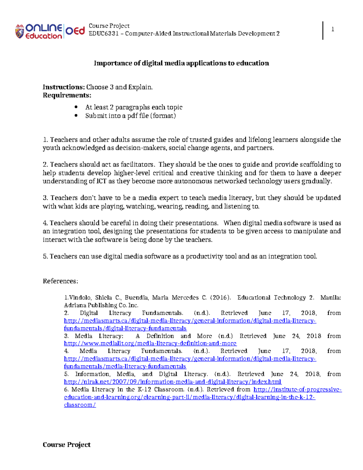 EDUC6331 - Computer- Aided Instructional Materials Development 2 ...