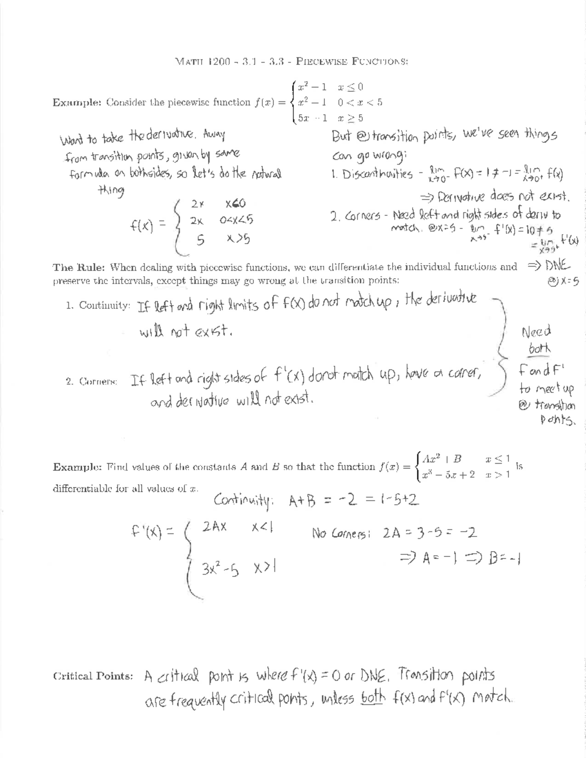 Day 16 - Filled - notes for math 1200 - MATH 1200 3 3 PIECEWISE ...