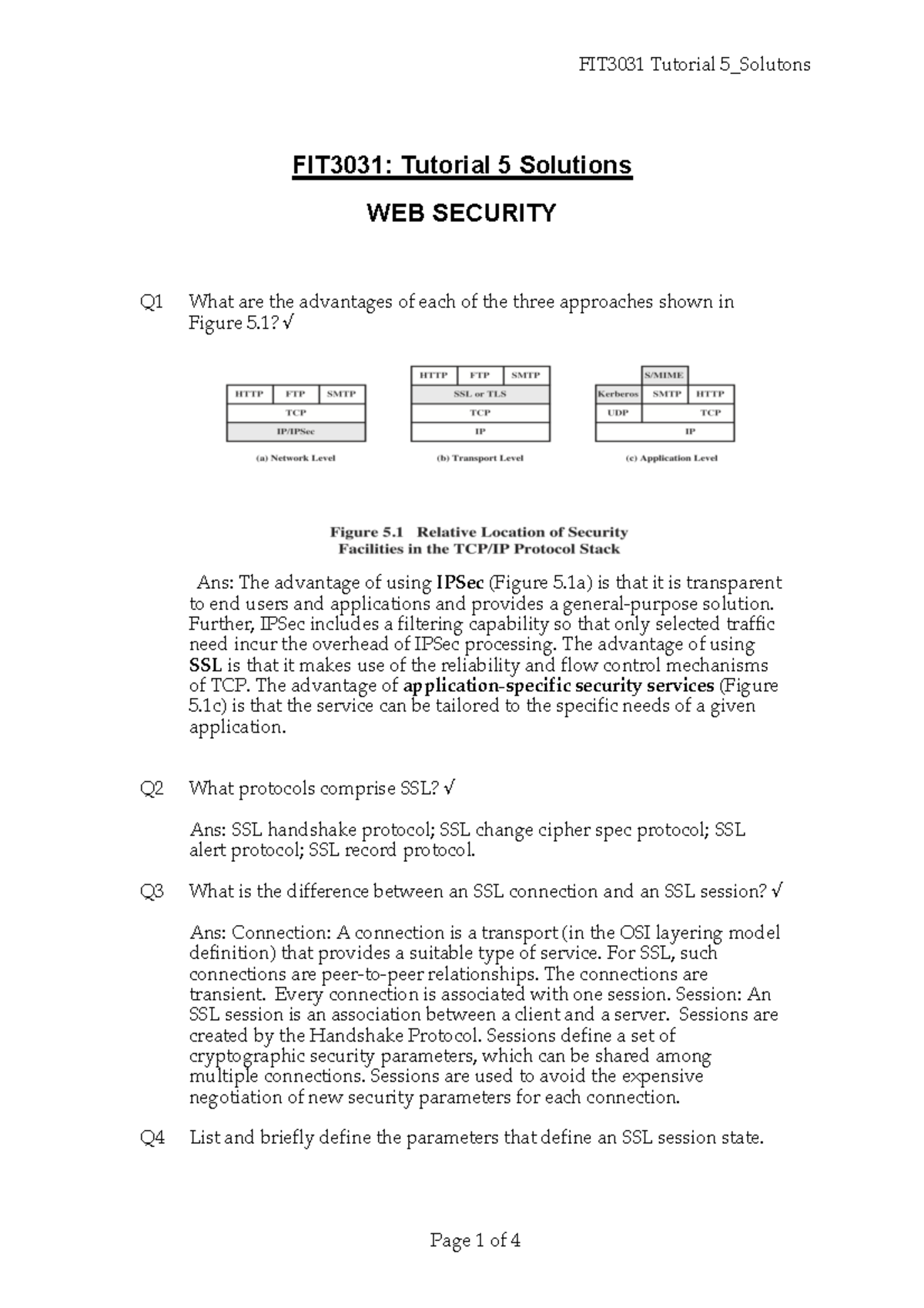 Tutorial 5 Solutions - FIT3031 Tutorial 5_Solutons FIT3031: Tutorial 5 ...