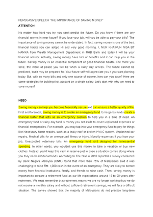 ELC persuasive speech script - Imagine that you are on your way home ...