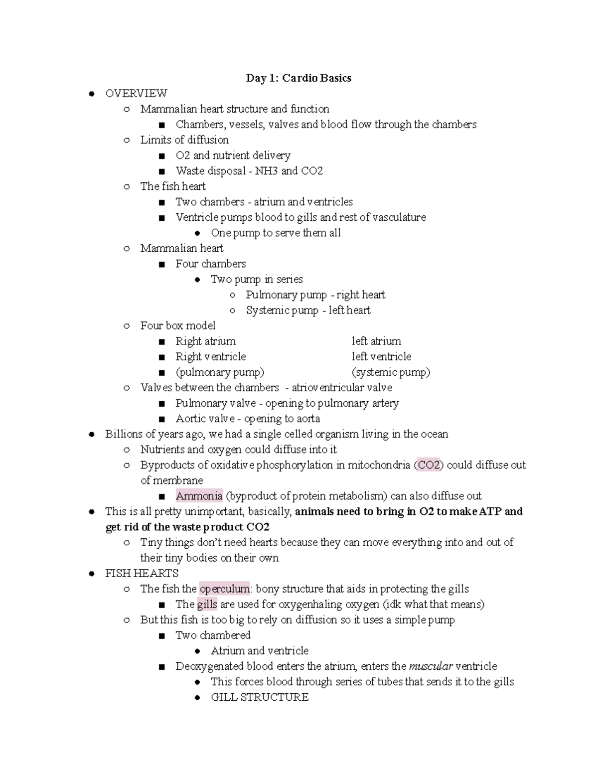 UNIT 3 Cardiovascular System AND Immune - Day 1: Cardio Basics OVERVIEW ...