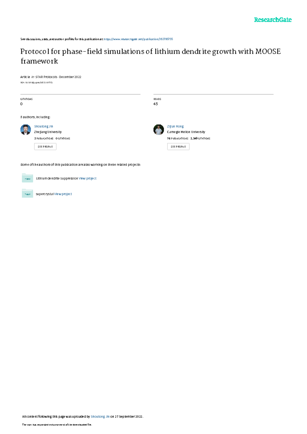 Protocolforphase-fieldsimulationsoflithiumdendritegrowthwith Mooseframework - See discussions ...