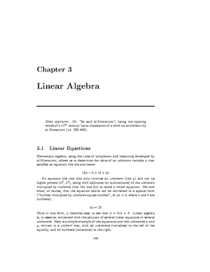 Linear Algebra basics - Chapter 3 Linear Algebra Dixit algorizmi. Or ...