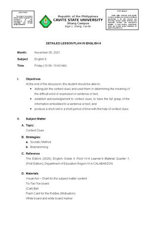 Detailed Lesson Plan- English 10 Textual Aids - GRADES 1 to 12 DAILY ...