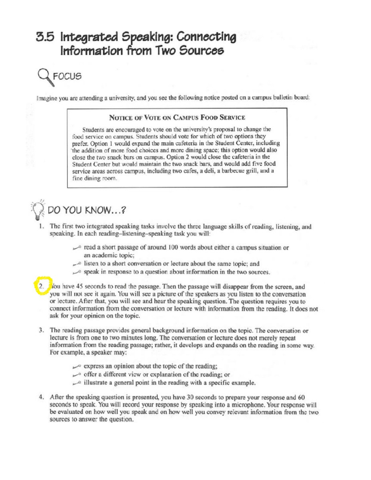 Integrated Speaking Categorizing Information and Taking notes Pgs 308 ...