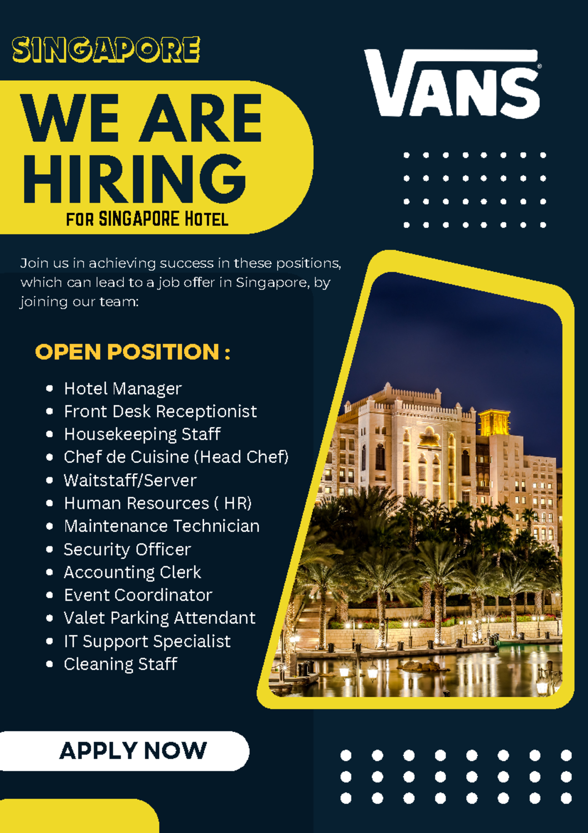 Vans - n/A - OPEN POSITION : APPLY NOW WE ARE HIRING Join us in ...