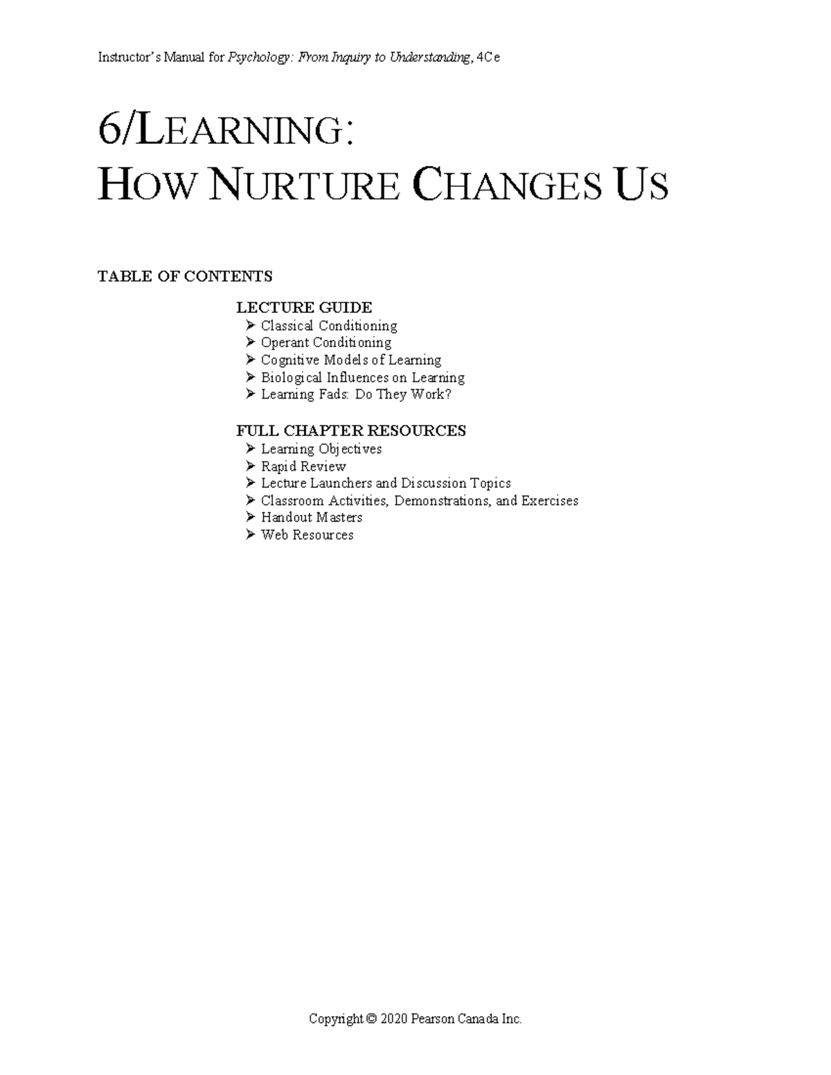 Ch. 6 Learning - HOW Nurture Changes US - 6/LEARNING: HOW NURTURE ...